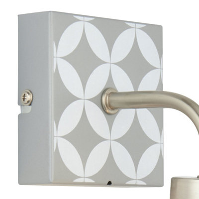 First Choice Lighting Geo Tile Brushed Chrome with Clear Glass Globe ...