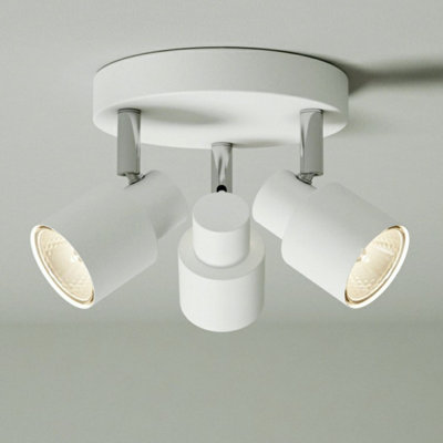 First Choice Lighting Irwin White 3 Light IP44 Bathroom Round Spotlight ...