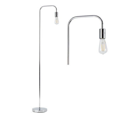 First Choice Lighting Leroy Chrome 151cm Exposed Bulb Floor Lamp