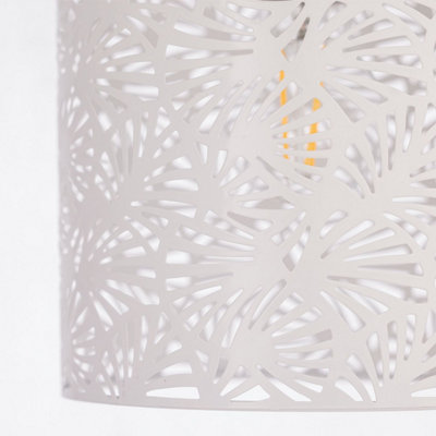 First Choice Lighting Maui White Cut Out Metal Leaf Pendant Light Shade
