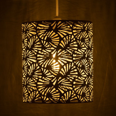First Choice Lighting Maui White Cut Out Metal Leaf Pendant Light Shade