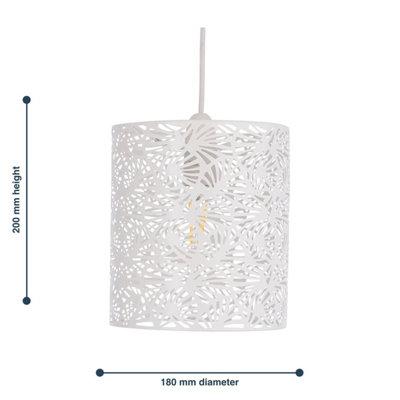 First Choice Lighting Maui White Cut Out Metal Leaf Pendant Light Shade
