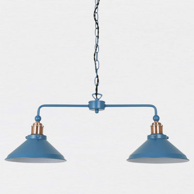 First Choice Lighting Maxwell Mirage Blue Brushed Copper 2 Light Bar ...