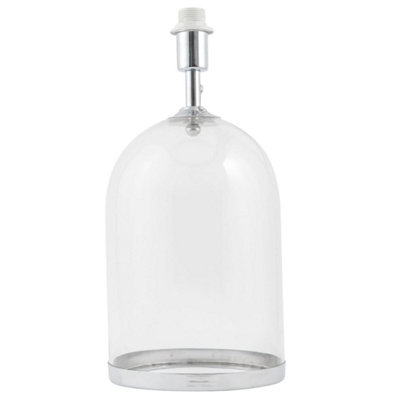 First Choice Lighting Pair of Large Chrome and Glass Cloche Design ...
