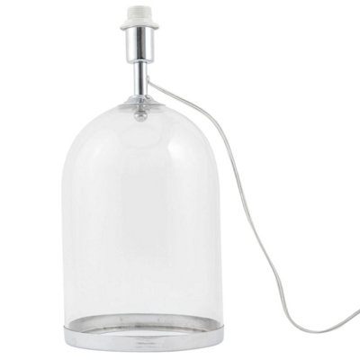 First Choice Lighting Pair of Large Chrome and Glass Cloche Design ...