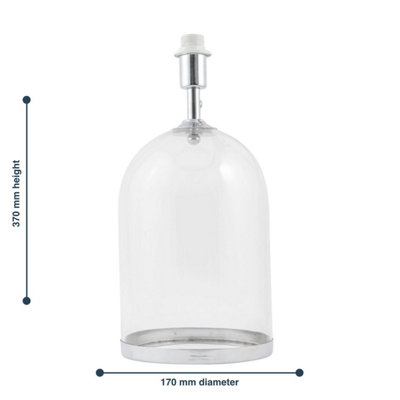 First Choice Lighting Pair of Large Chrome and Glass Cloche Design ...