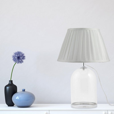 First Choice Lighting Pair of Large Chrome and Glass Cloche Design ...