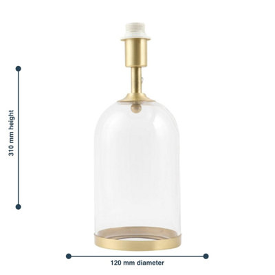 First Choice Lighting Pair of Satin Brass and Glass Cloche Design Table ...