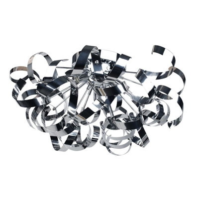 First Choice Lighting Ribbon Chrome 3 Light Flush Ceiling Light | DIY ...