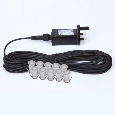 First Choice Lighting Set of 10 15mm Round Stainless Steel IP67 Blue ...