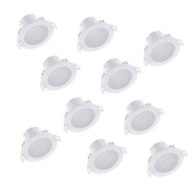 First Choice Lighting Set of 10 CCT LED Bathroom Downlights White IP44 ...