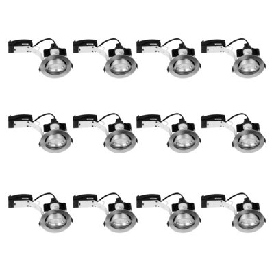 First Choice Lighting Set of 12 Downlight Steel Tilt Recessed Ceiling ...