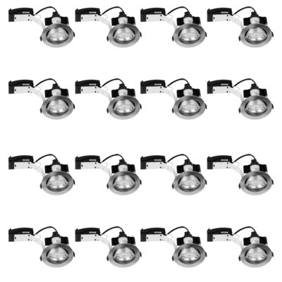 First Choice Lighting Set of 16 Downlight Steel Tilt Recessed Ceiling Downlights | DIY at B&Q