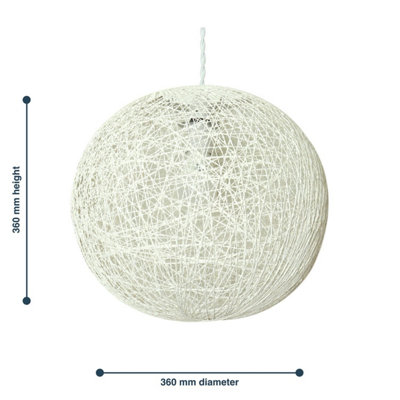 First Choice Lighting Set of 2 Abaca White 14" Globe Ceiling Light Shades