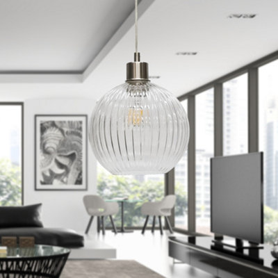 First Choice Lighting Set of 2 Carss Satin Nickel Ceiling Pendant Flex ...