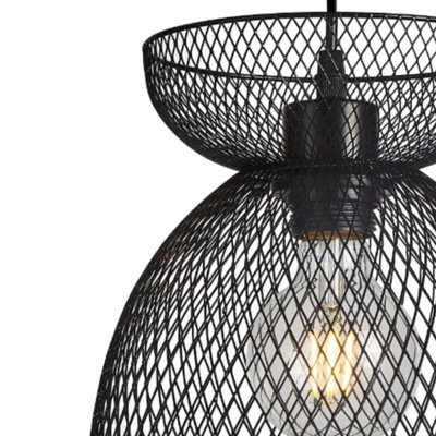 First Choice Lighting Set of 2 Cassidy Medium Layered Black Mesh ...