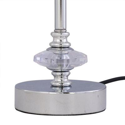 First Choice Lighting Set of 2 Chrome Jewelled Stick Table Lamp Bases Only