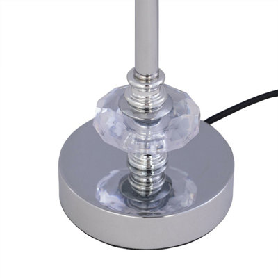 First Choice Lighting Set of 2 Chrome Jewelled Stick Table Lamp Bases Only