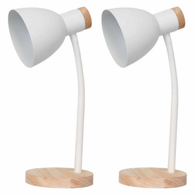 First Choice Lighting Set of 2 Clark Natural Wood with White Table or ...
