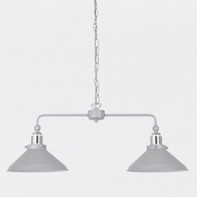 First Choice Lighting Set of 2 Maxwell Flint Grey Chrome 2 Light Bar ...