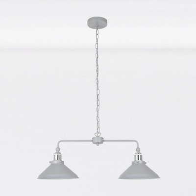 First Choice Lighting Set of 2 Maxwell Flint Grey Chrome 2 Light Bar ...