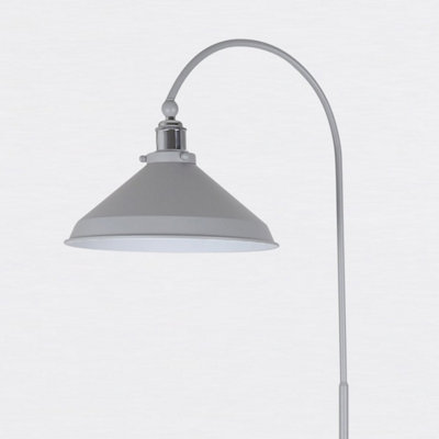First Choice Lighting Set of 2 Maxwell Flint Grey Chrome Floor Reading ...