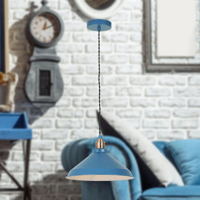 First Choice Lighting Set of 2 Maxwell Mirage Blue Brushed Copper ...