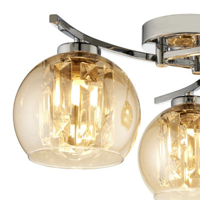 First Choice Lighting Set of 2 Silas Semi Flush Fittings with Champagne ...