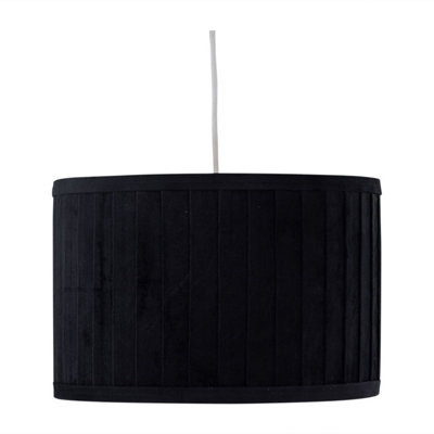 First Choice Lighting Set of 2 Sundance Black Velvet Pleated 30cm Lamp ...
