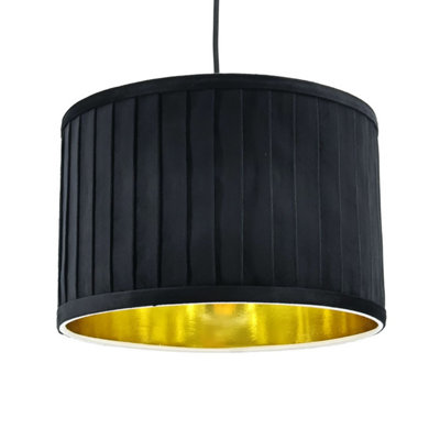 First Choice Lighting Set of 2 Sundance Black Velvet Pleated 30cm Lamp ...