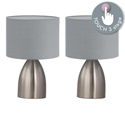 First Choice Lighting Set of 2 Valentina Brushed Chrome Touch Lamps ...