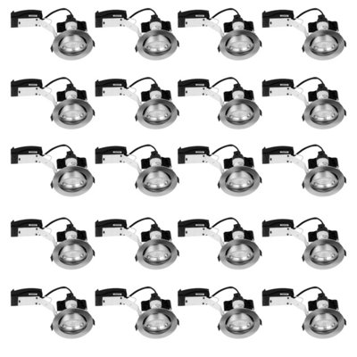 First Choice Lighting Set of 20 Downlight Steel Tilt Recessed Ceiling ...