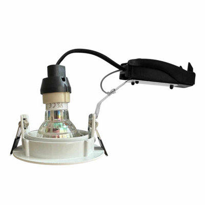 First Choice Lighting Set of 4 Downlights Gloss White Tilt Recessed ...