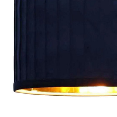 First Choice Lighting Sundance Navy Blue Velvet Pleated 30cm Lamp Shade ...