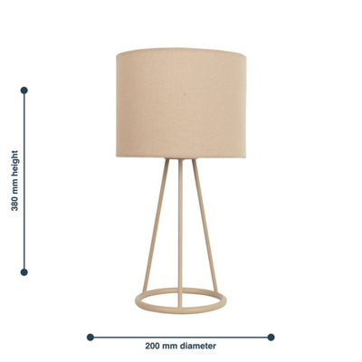 First Choice Lighting Tripod Natural Tripod Table Lamp with Ring Detail ...