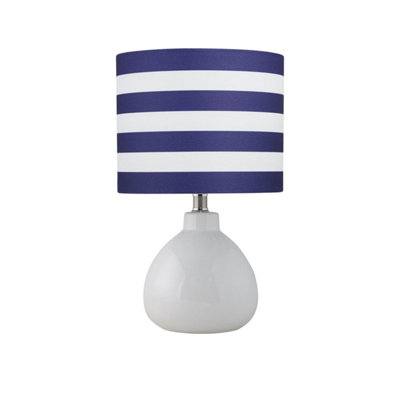 First Choice Lighting Tuscan White Ceramic Lamp with White & Blue ...