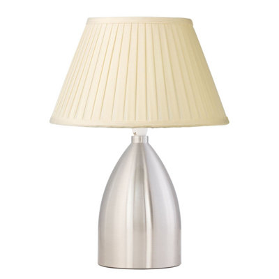 First Choice Lighting Valentina Brushed Chrome Touch Lamp with Cream ...