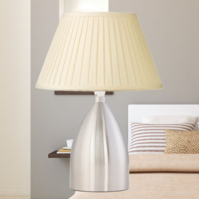 First Choice Lighting Valentina Brushed Chrome Touch Lamp with Cream ...