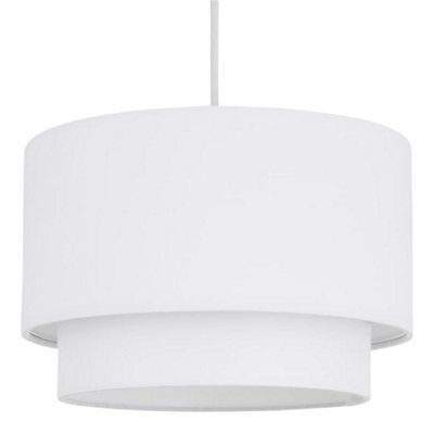 First Choice Lighting White 2 Tier Ceiling Light Shade