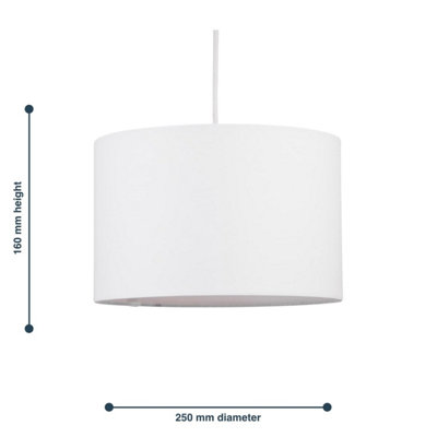 First Choice Lighting White 25cm Ceiling Light Shade