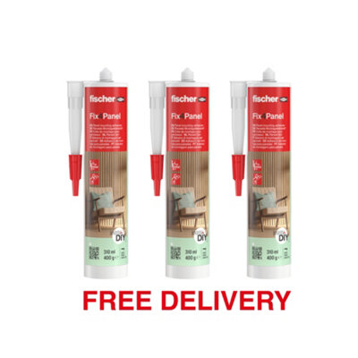 Fischer EasyDIY Fix4Panel 310ml Decorative & Acoustic Panel Adhesive (3 ...