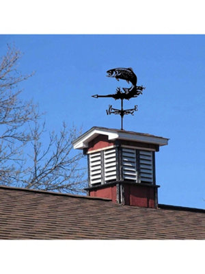 Fish Shaped Weather Vane Wind Direction Indicator Barn Pavilion Garden ...