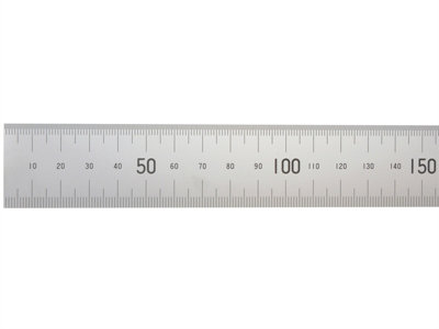 Fisher Satin Chrome Measuring Rule 600mm / 24in with Dual Markings