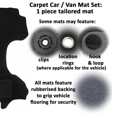 Fits Mercedes Sprinter Van Mat Tailored Carpet 2006 to 2018 Car Floor Black