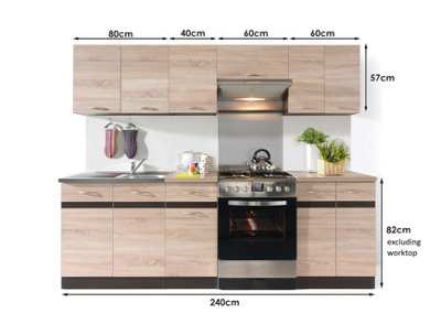 Fitted Kitchen Cabinets Set of 7 Units Complete Package Base Wall ...