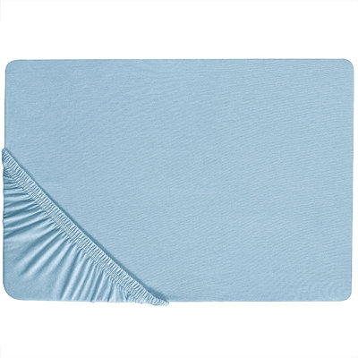 Fitted Sheet HOFUF Cotton 90 x 200 cm Light Blue