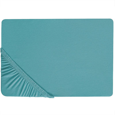 Fitted Sheet HOFUF Cotton 90 x 200 cm Turquoise