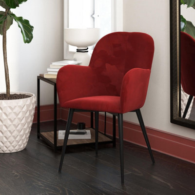 Buy Fitz Dining Chair in Velvet Burgundy | DIY at B&Q