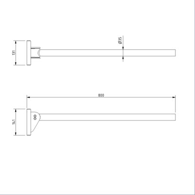 Fitzroy of London Contemporary single arm friction rail, stainless ...
