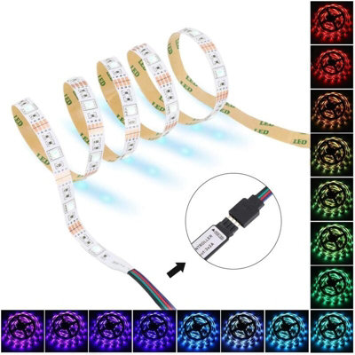 Five meter USB LED strip light 5050 RGB twelve volt with one hundred ...